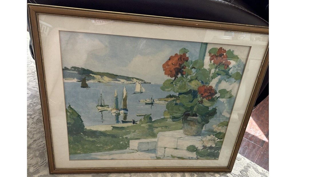 Vintage R. Wintz "the Geranium Gouttelette" Seascape Print - Etsy