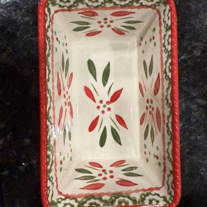Temptations Tara Ovenware 12 Oz Bakeware Christmas Loaf Pan With Lid X ...