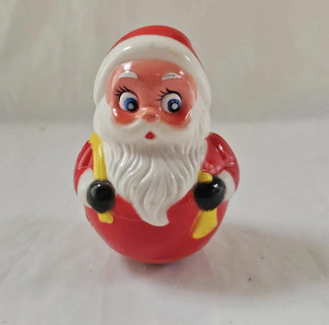 Vintage 1970s Roly Poly Santa Claus - Etsy