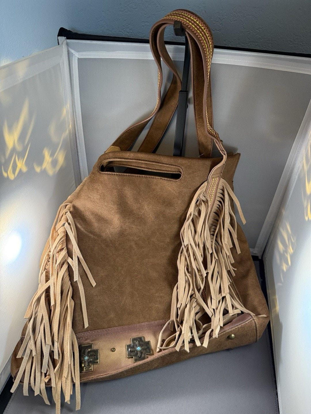 Western Catchfly Extra Large, Fringe Studded Tote Bag - Etsy