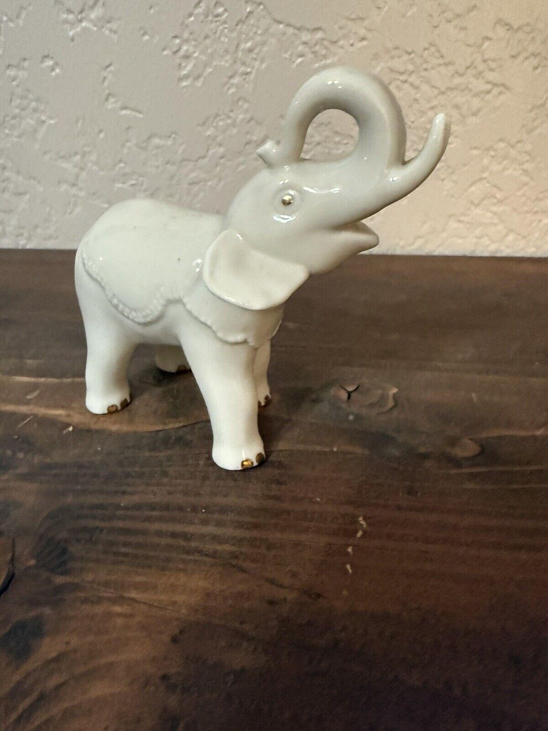 Lenox Elephant Figurine Trunk up Cream Ivory Color With Gold Eyes ...