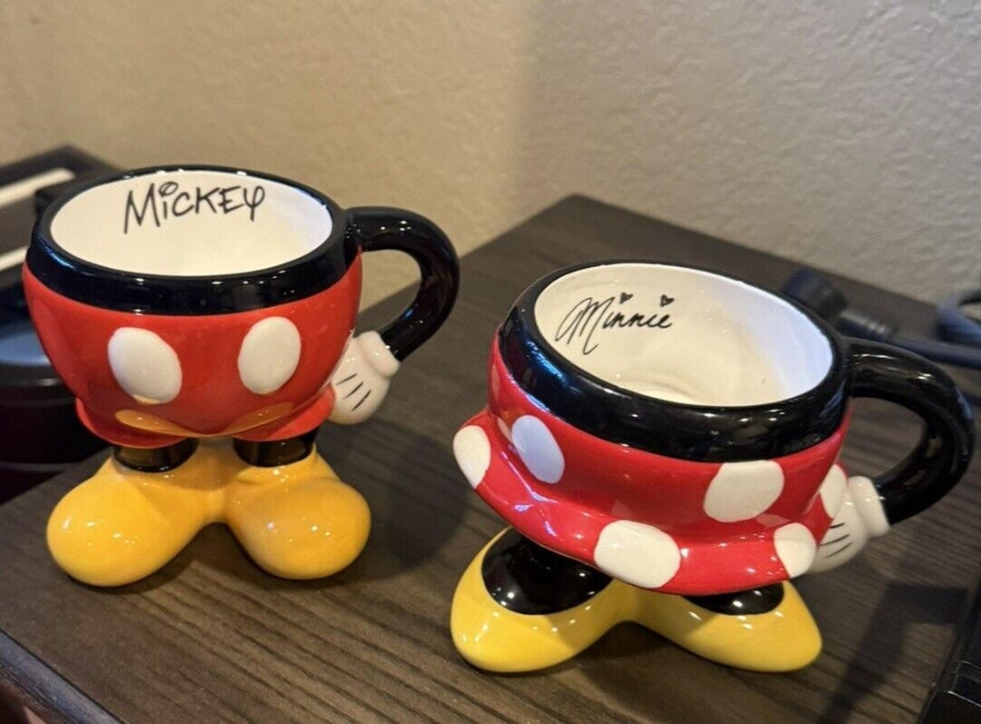 Disney Parks 2 Cups EXCLUSIVE 3D Minnie and Mickey Mouse Torso Leg Feet ...