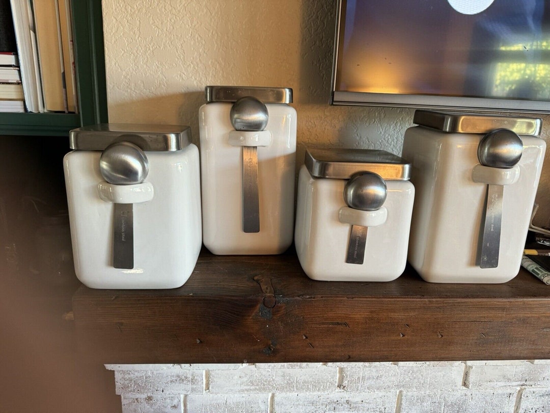 OGGI White Canister Setset of 4 - Etsy
