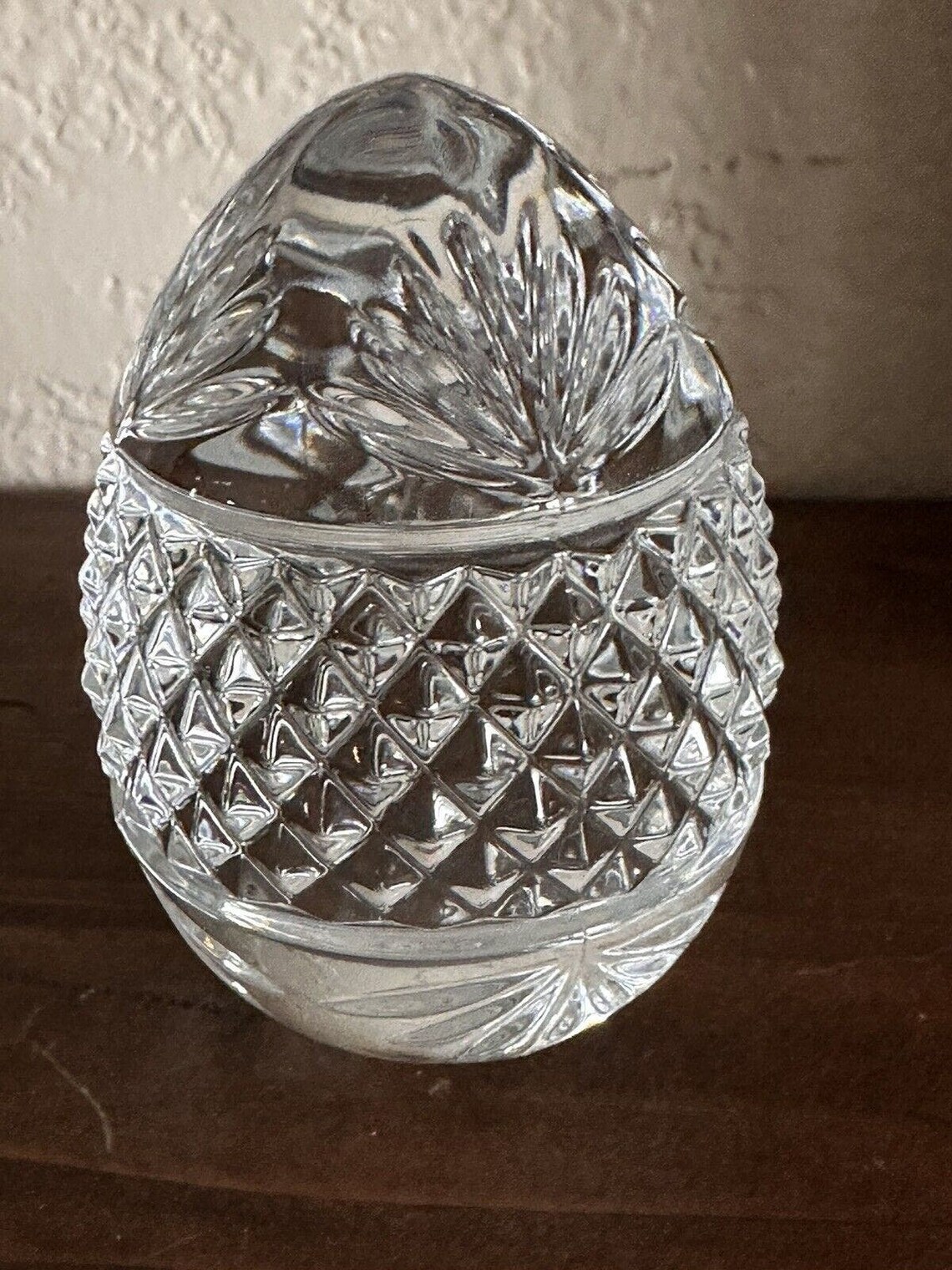 Made in France Cut Crystal Design Glass Egg Shaped Paperweight ...