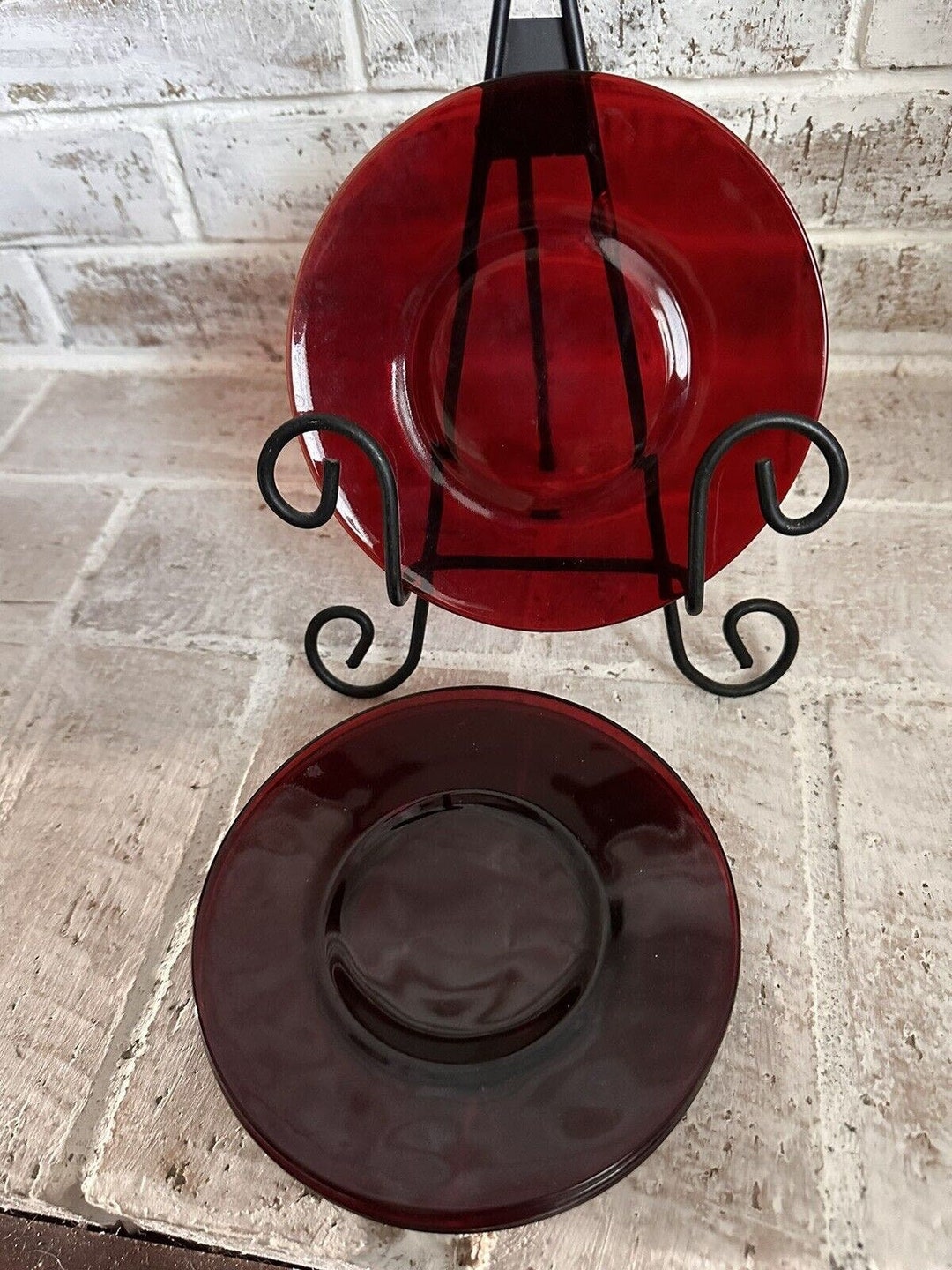 Vintage Ruby Red Glass Plates 9dinner Plates Lot 4 - Etsy