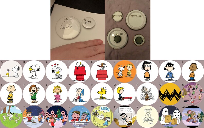 Peanuts Snoopy and Charlie Brown Pin Back Buttons and Magnets - Etsy