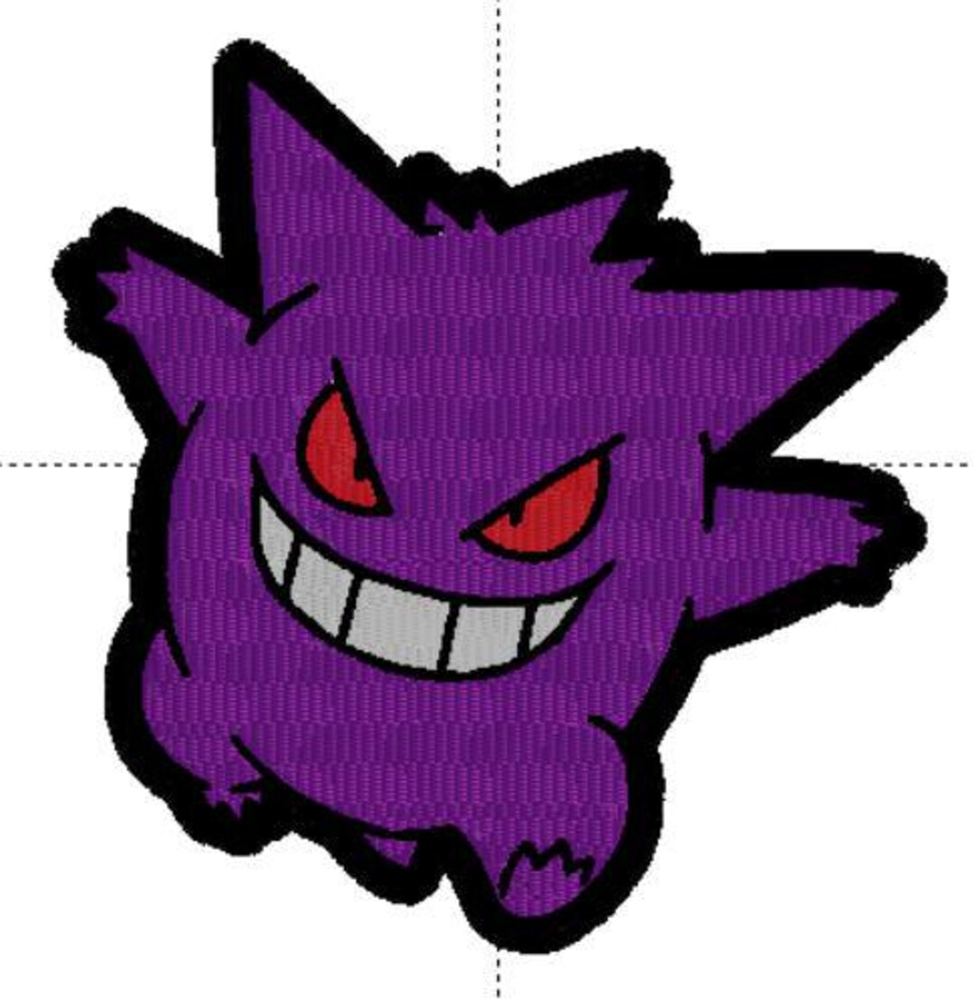 Pokemon Machine Embroidery File: Gengar digital Files NOT Finished ...