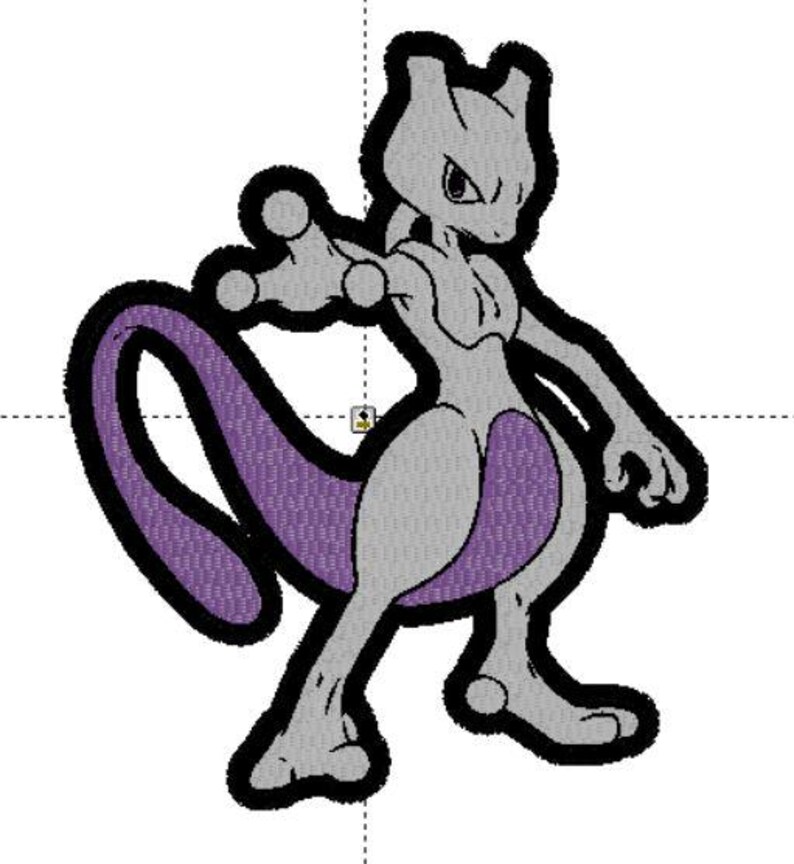 Pokemon Machine Embroidery File: Mewtwo digital Files NOT Finished ...