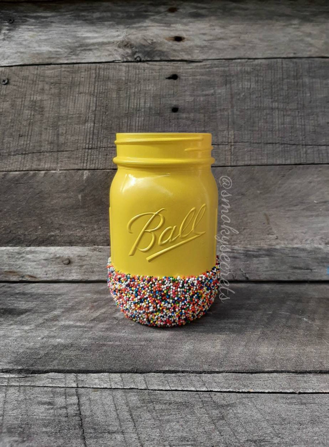 Sweet Tooth Yellow Sprinkle Mason Jar | Etsy