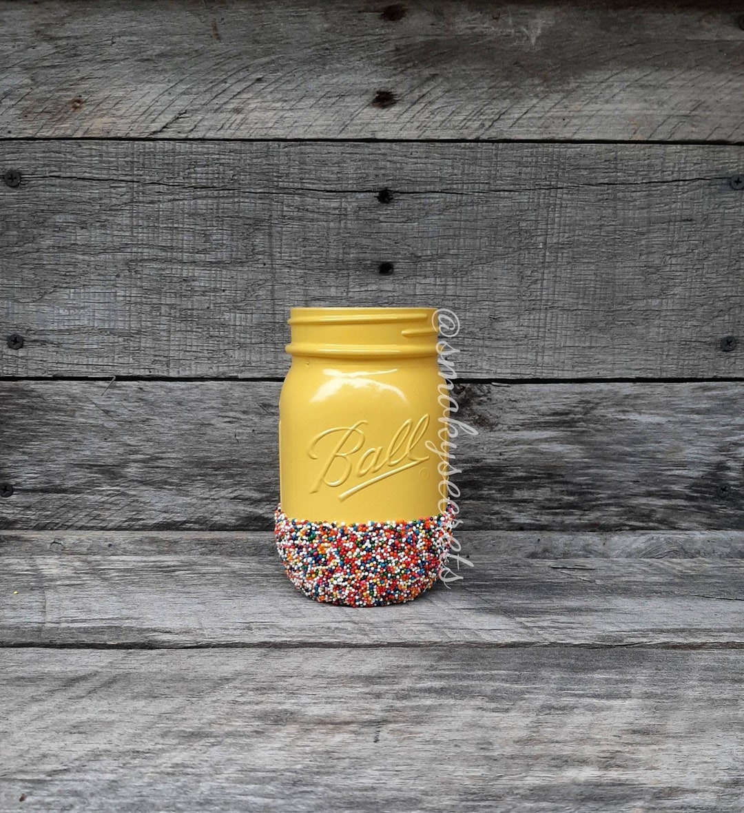 Sweet Tooth Yellow Sprinkle Mason Jar - Etsy