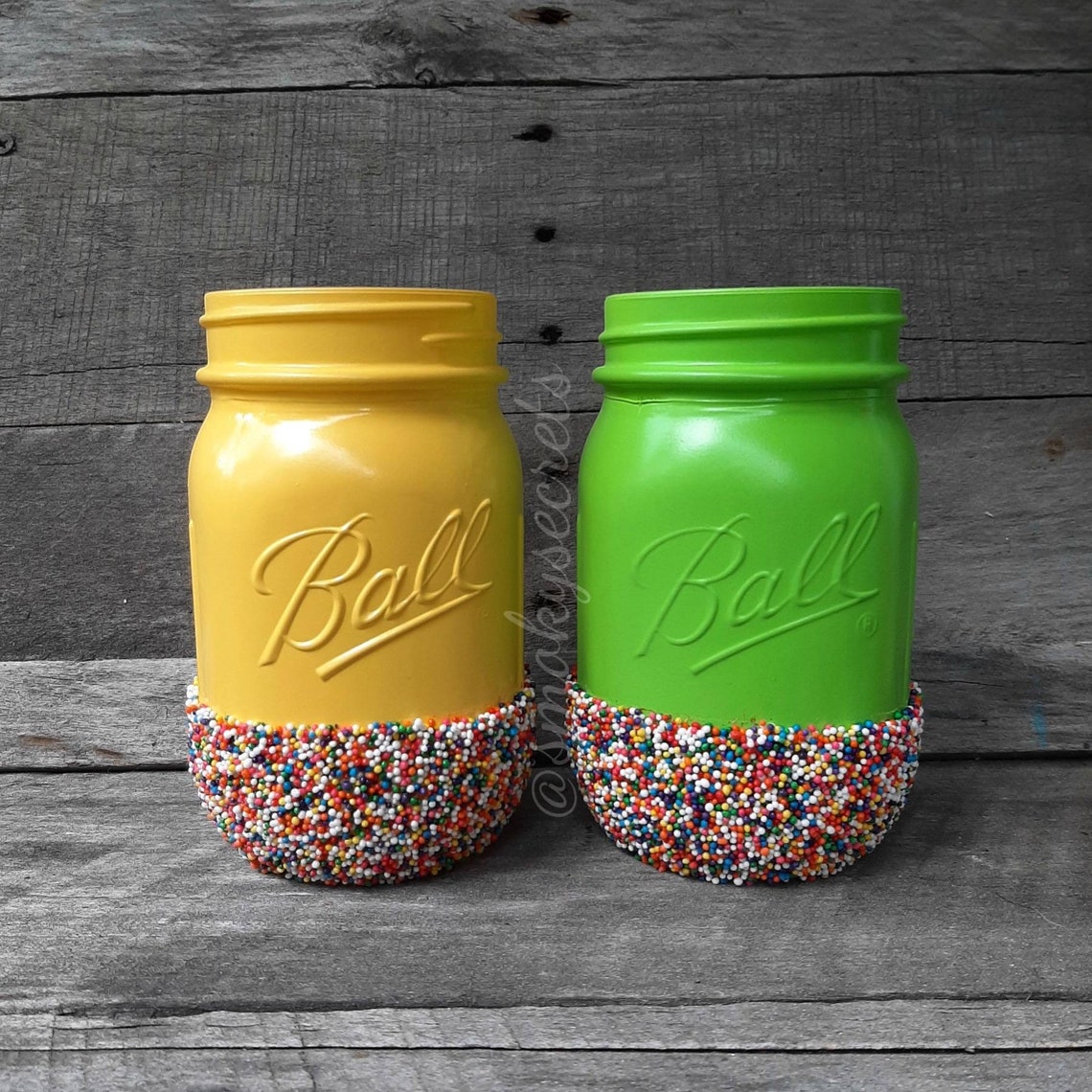 Sweet Tooth Yellow Sprinkle Mason Jar - Etsy