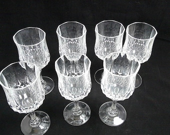 5 Vintage Cut Glass Wine Glasses - Etsy