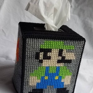 Tissue Box Cover Super Mario Brothers Luigi Nintendo Video Game Pixel ...