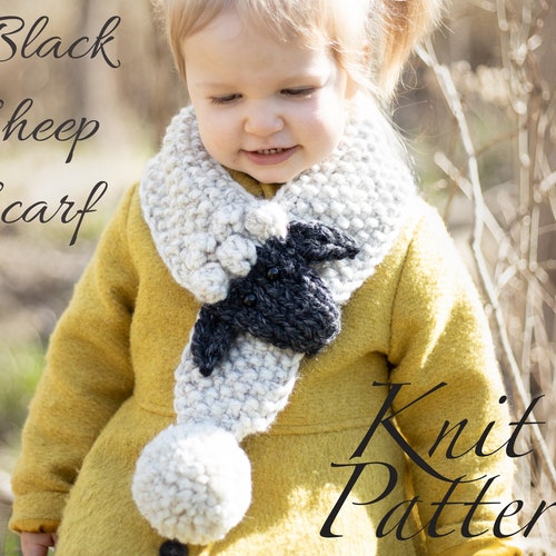KNITTING PATTERN: Black Sheep Scarf Knit Patternanimal - Etsy