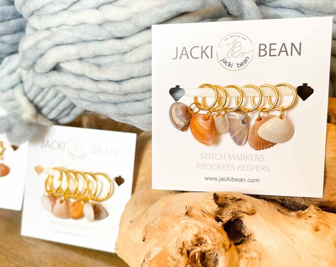 Sea Shell - Set of 6 Tiny Shells - Knitting Crochet Stitch Markers ...
