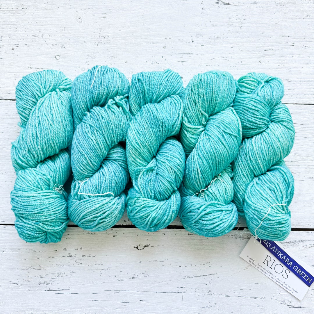 Malabrigo RIOS ANKARA GREEN Worsted Weight Yarn 4 ,4 Ply, 100% ...