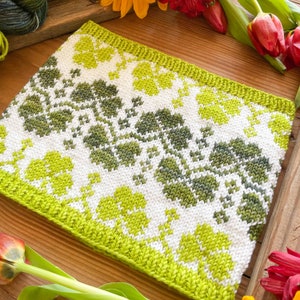 KNITTING PATTERNS: All Over Clover Collection /knit Hat and Cowl ...