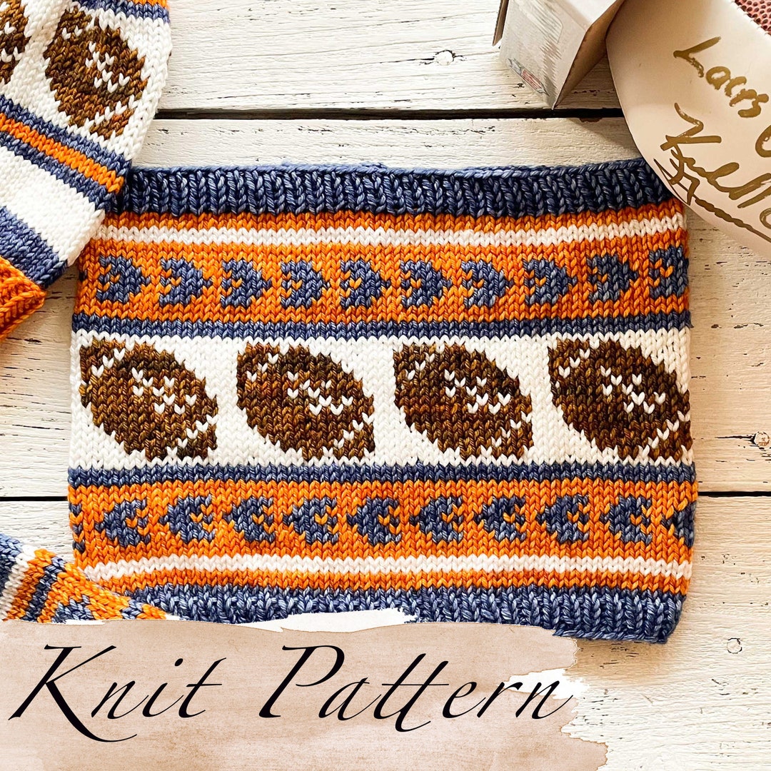 KNITTING PATTERN: Touchdown Cowl /football Knit Cowl Pattern,stranded ...
