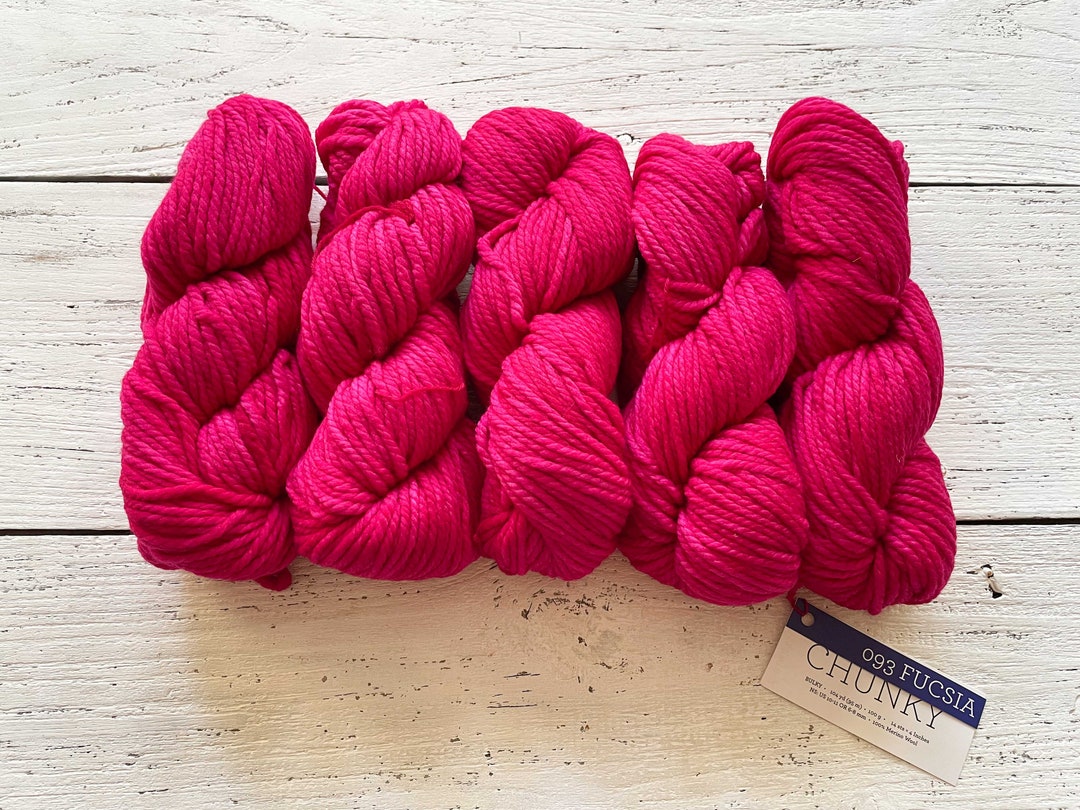 Malabrigo CHUNKY - FUCSIA / Bulky Yarn, 3 Ply, 100% Merino Wool ...