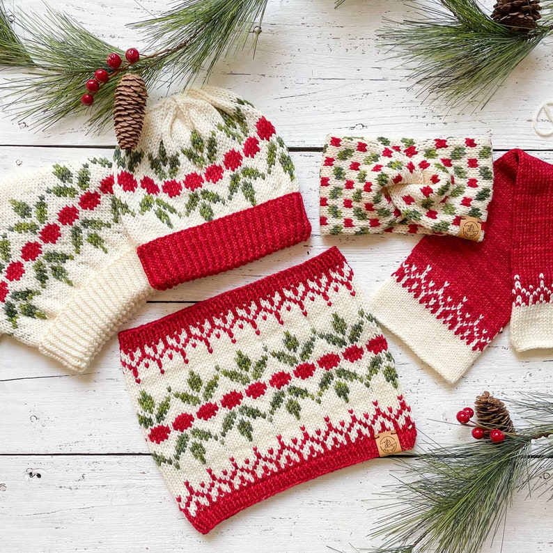 KNITTING PATTERNS: the Holly Berry Collection / 2 Beanie 2 - Etsy