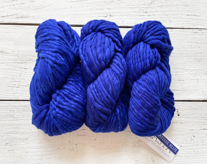 Malabrigo RASTA MATISSE BLUE super Bulky Yarn, Single Ply, 100% Merino ...