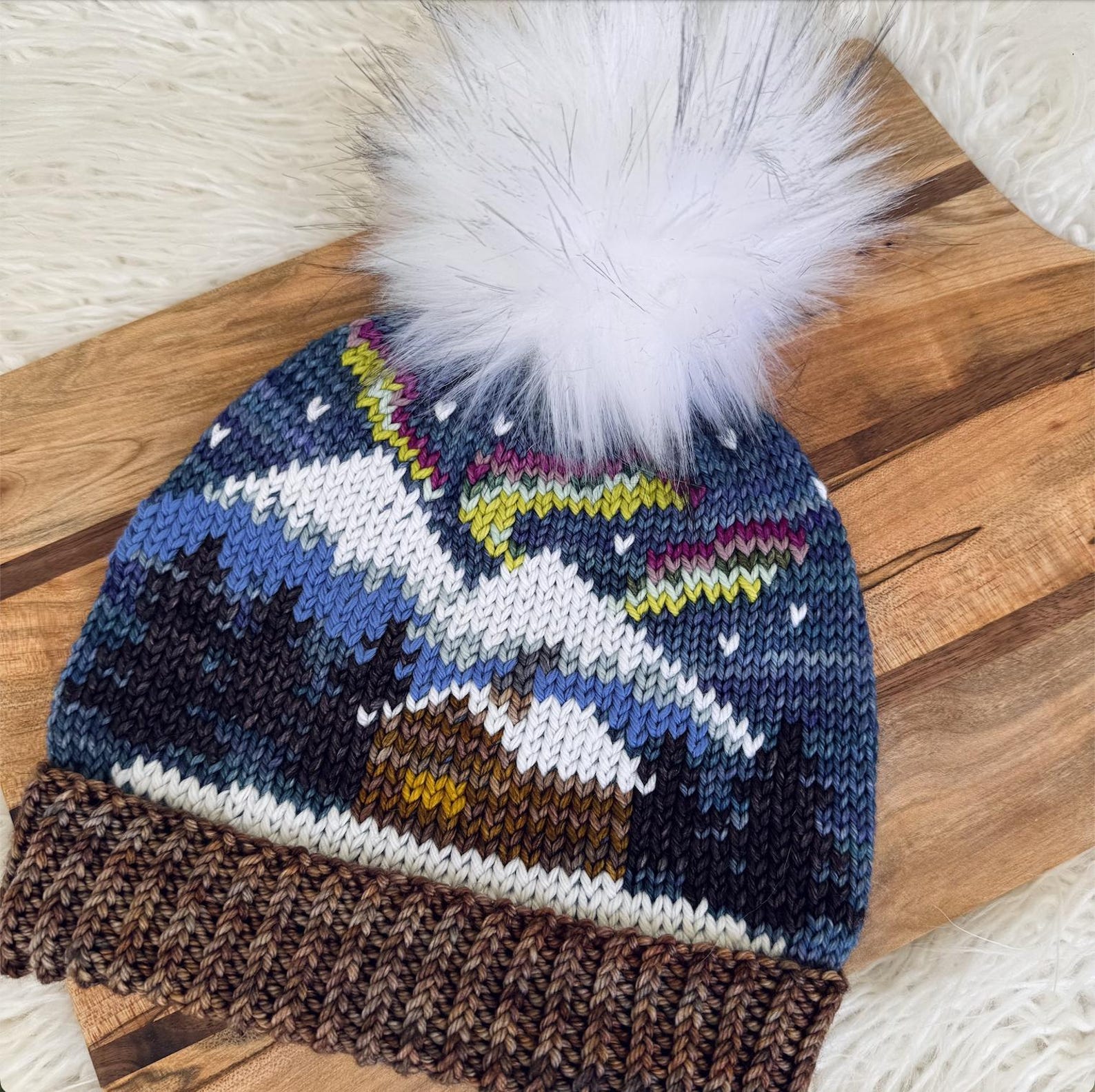 KNITTING PATTERN: Mountain Cabin Beanie /knit Hat Pattern, Duplicate ...