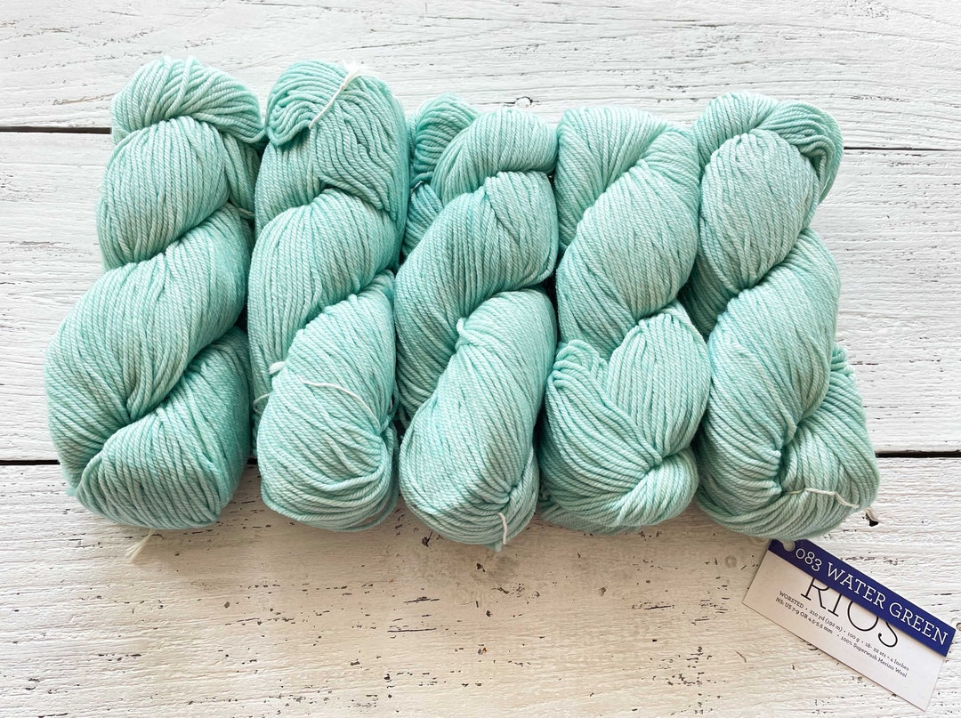 Malabrigo RIOS - WATER GREEN | Worsted Weight Yarn (4) ,4 Ply, 100% ...