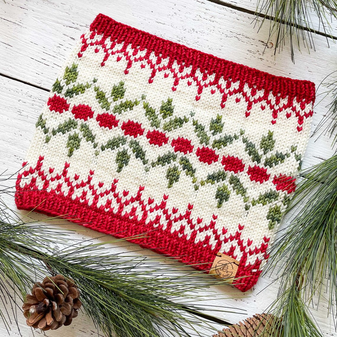 KNITTING PATTERN: the Holly Berry Cowl / Knit Cowl Pattern, Stranded ...