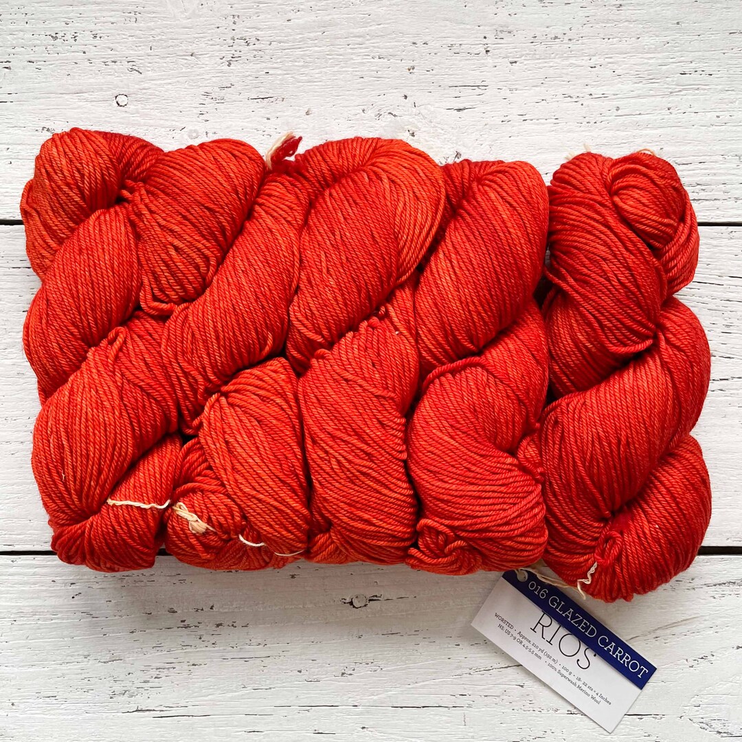 Malabrigo RIOS - GLAZED CARROT | Worsted Weight Yarn (4) ,4 Ply, 100% ...