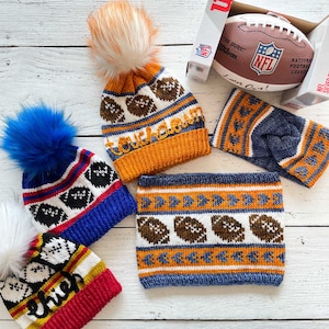 KNITTING PATTERN: Touchdown Beanie /football Knit Hat Patterns,2 ...