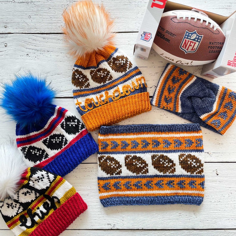 KNITTING PATTERN: Touchdown Beanie /football Knit Hat - Etsy