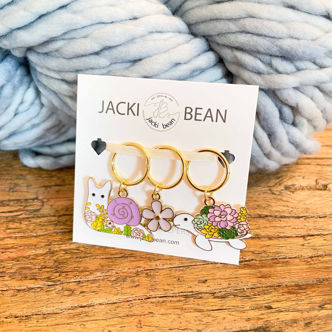 Snail / Turtle - Knitting Crochet Stitch Markers, Snail Progress Keepers, Set of 3 Stitch ...