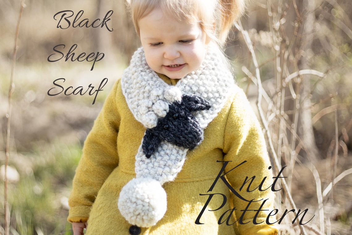 KNITTING PATTERN: Black Sheep Scarf Knit Pattern,animal Toddler/child ...