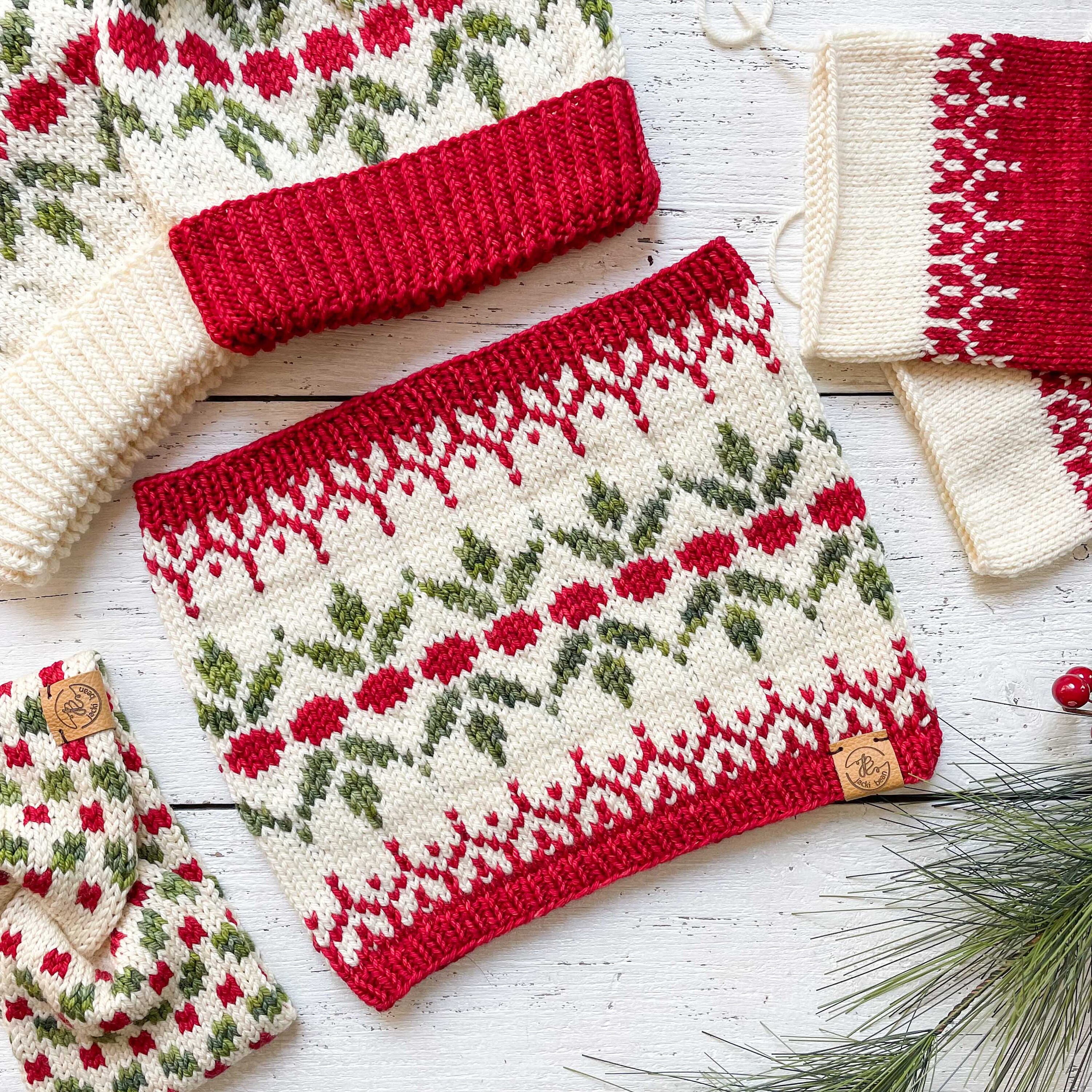 KNITTING PATTERN: the Holly Berry Cowl / Knit Cowl Pattern, Stranded ...
