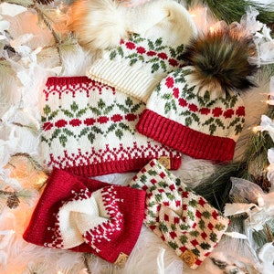 KNITTING PATTERN: the Holly Berry Beanie / 2 Knit Hat Patterns ...