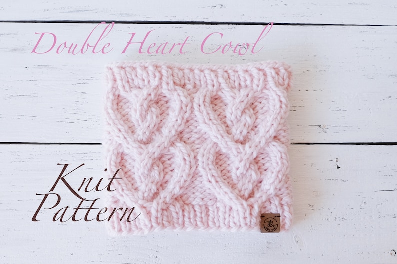 KNITTING PATTERN the Double Heart Cowl Knit Patterncowl - Etsy