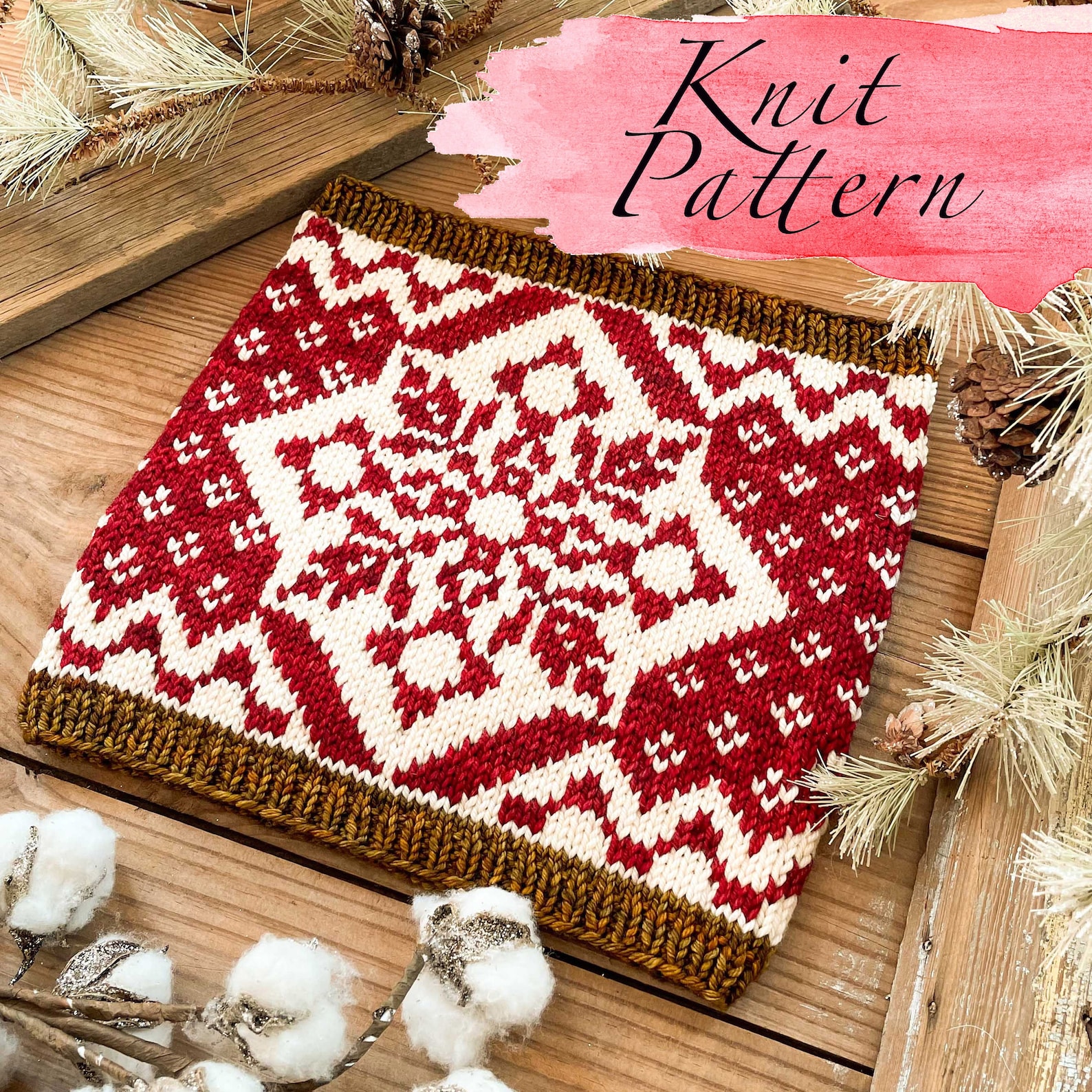 KNITTING PATTERN: Dreaming of Snow Cowl / Knit Cowl Pattern,stranded ...