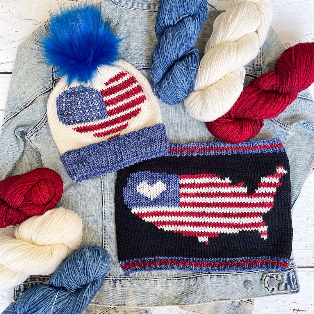 KNITTING PATTERN: Red, White and Wool Collection /knit Beanie and Cowl ...