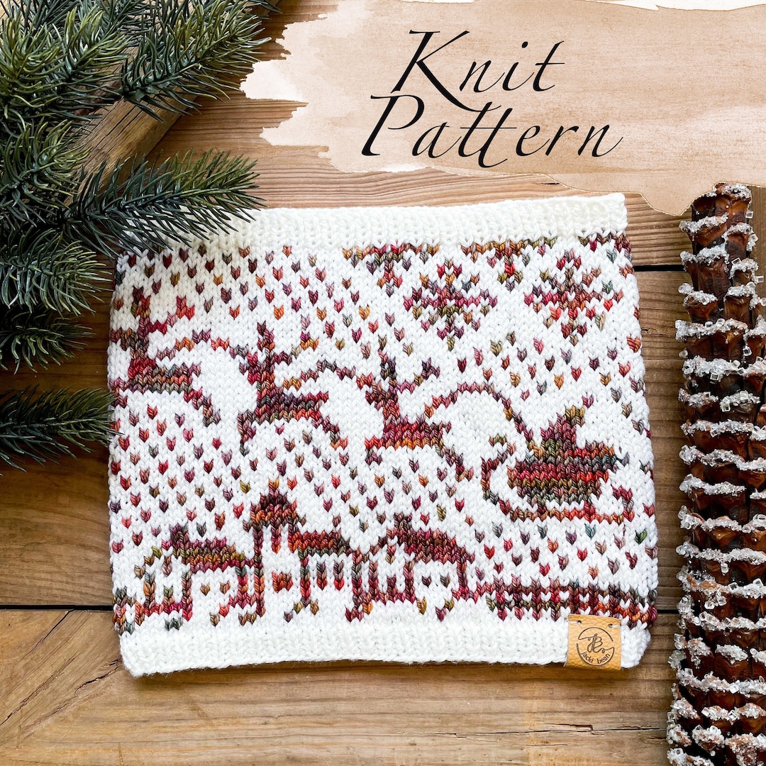 KNITTING PATTERN: the Silent Night Cowl / Knit Cowl Pattern,stranded ...