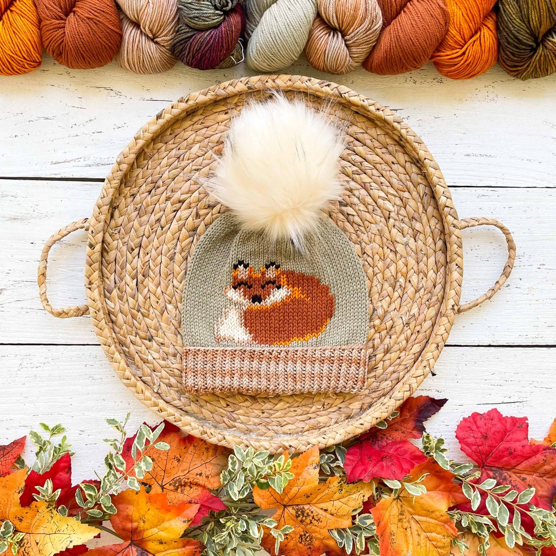 KNITTING PATTERN: Foxy Beanie / Knit Hat Pattern,duplicate Stitch ...
