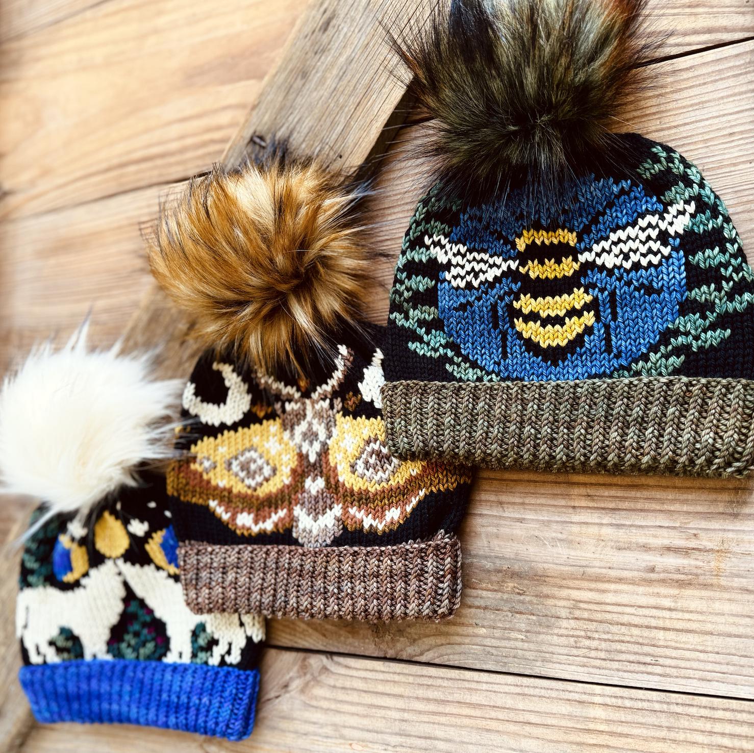 KNITTING PATTERN: Lunar Moth Beanie / Knit Hat Pattern,duplicate Stitch ...