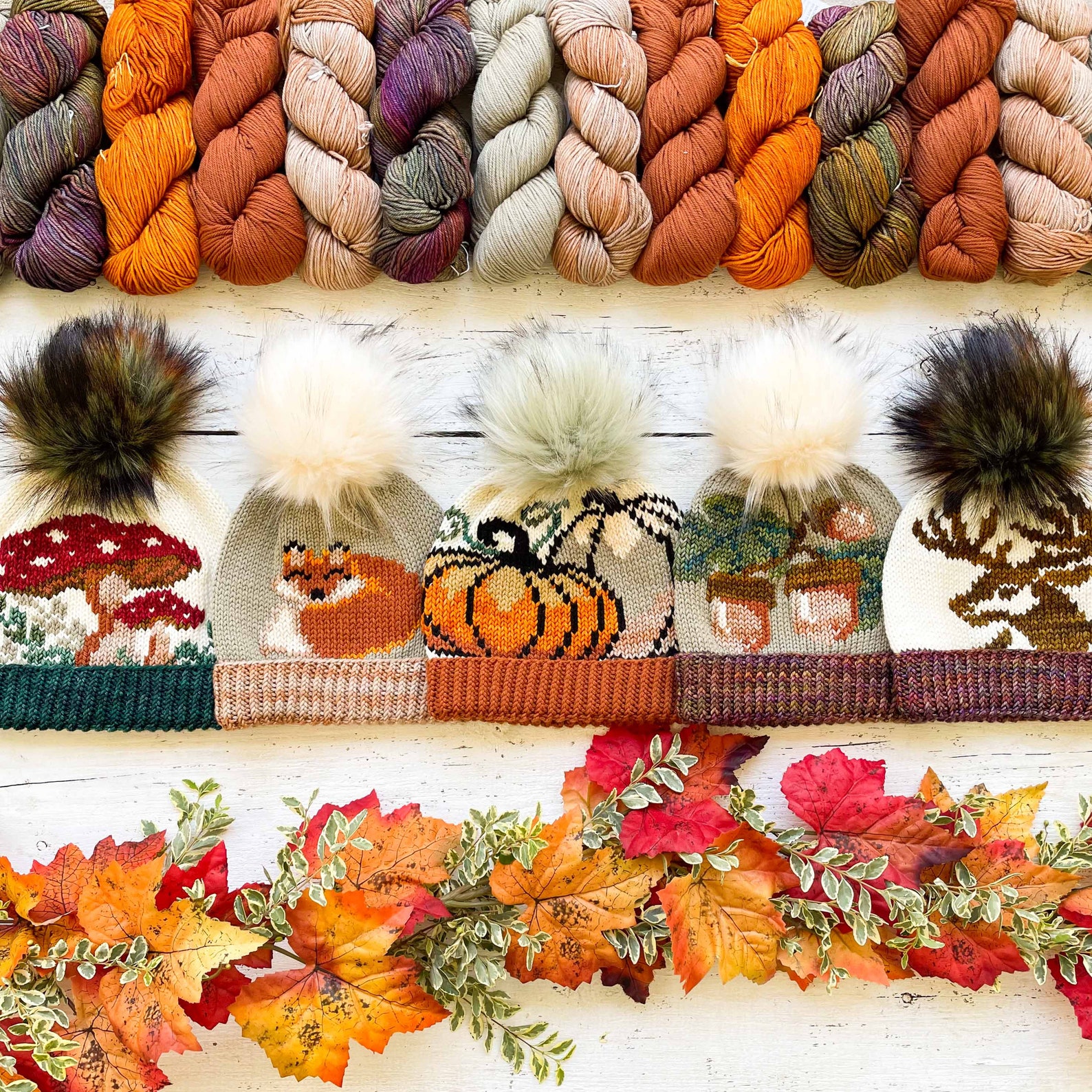 KNITTING PATTERN: Autumn Harvest Beanie Collection / 5 Knit Hat ...