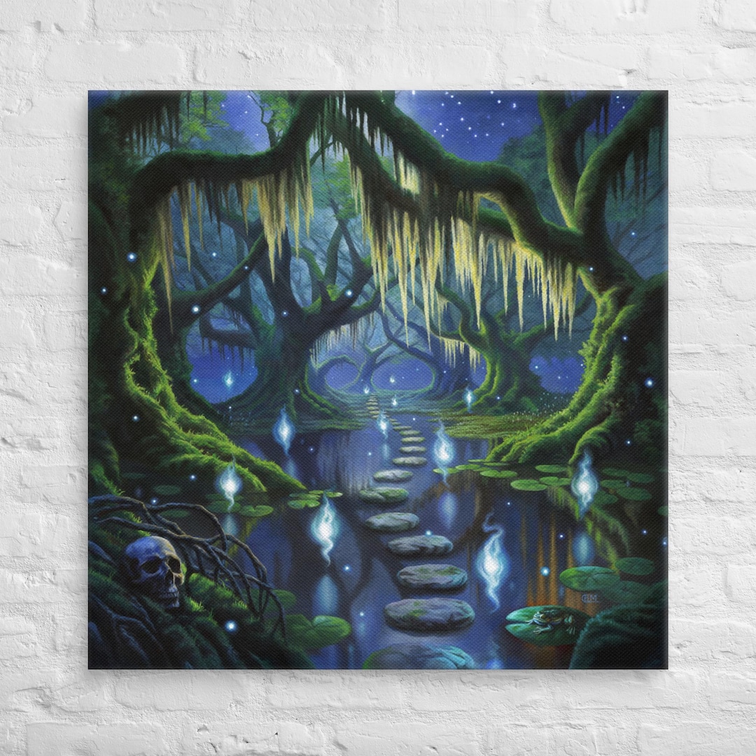Wisps - Will-o-wisps in Swamp Gallery Wrapped Canvas Print - Etsy UK