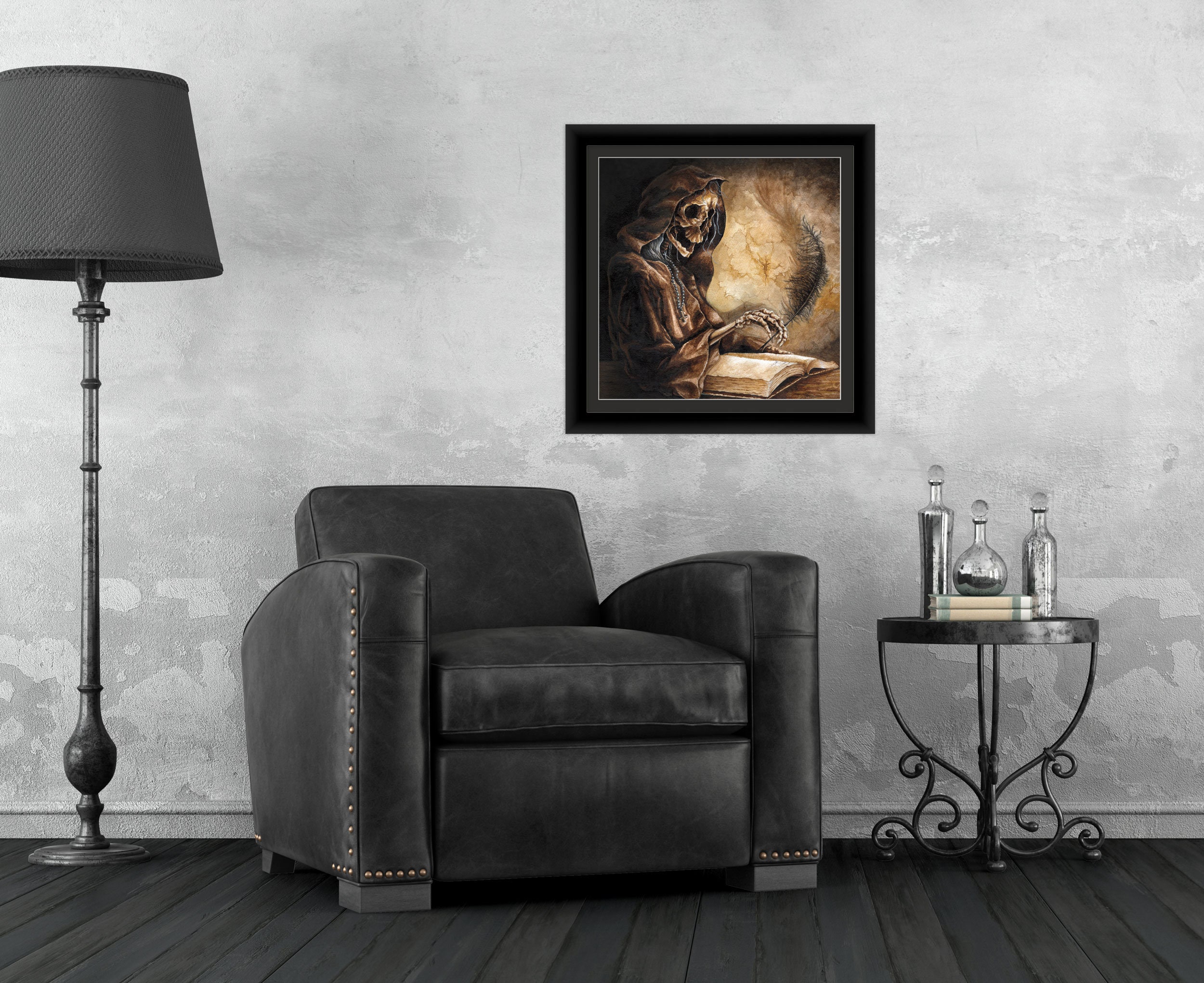 Scribe Skeleton Print - Etsy