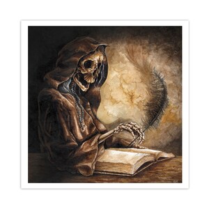 Scribe Skeleton Print - Etsy