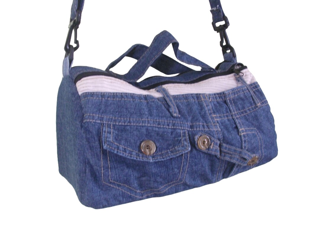 Upcycled Denim Shoulder Bag Blue Jeans Purse - Etsy
