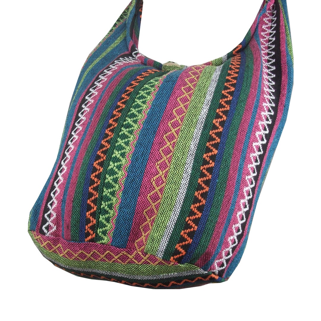 Hippie Bags Ladies Multicoloured Large Woven Hobo Boho Hippy Festival ...