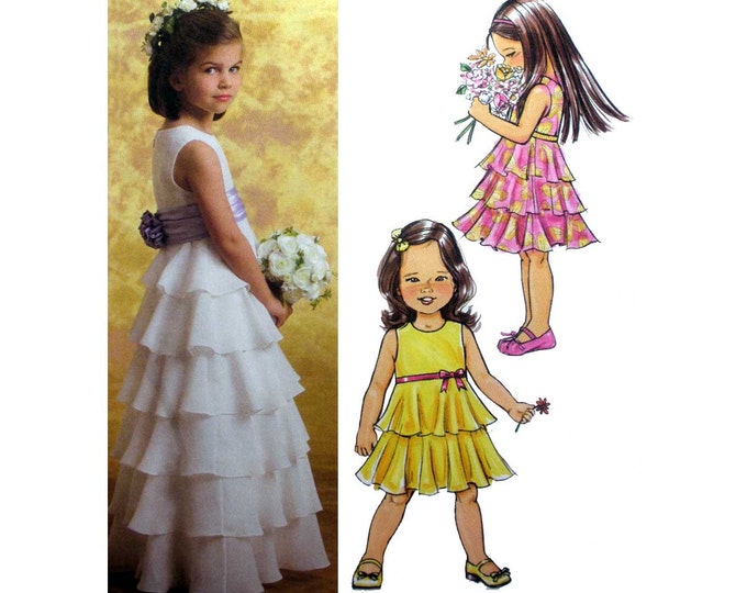 Girls Formal Dress Sewing Pattern With Tiered Skirt, Pageant, Flower ...