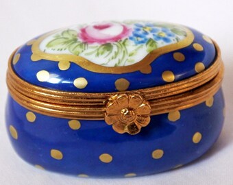 Vintage Limoges France Trinket Box Hand Painted Limoges Porcelain ...