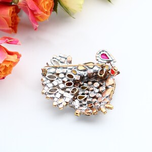 Vintage Turkey Brooch Czech Crystal Brooch Vintage Jewelry | Etsy